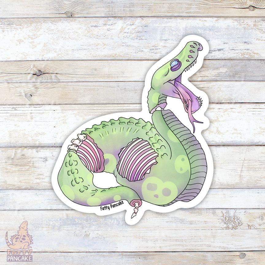 Ball Python Zombie Halloween Sticker – Fatty Pancake