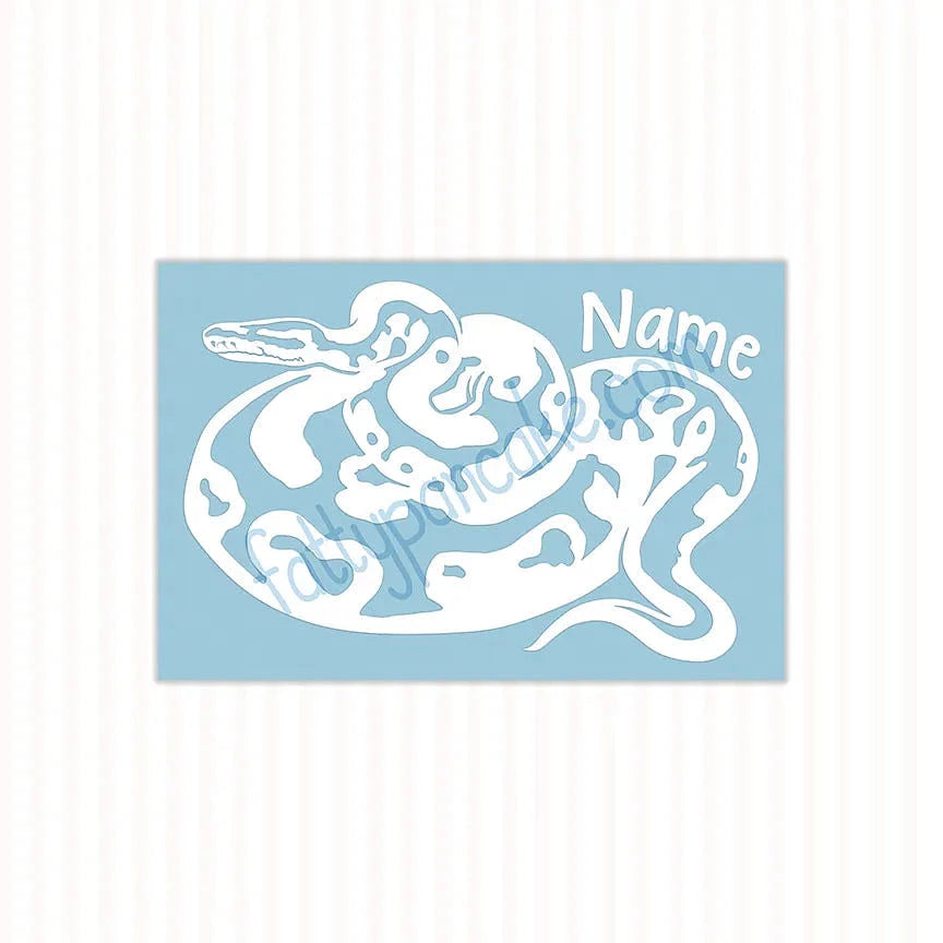 Ball Python Design Decal, Waterproof Vinyl Decal, Cute Snake Reptile G ...